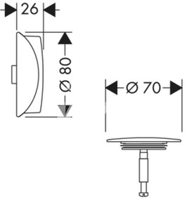 Hansgrohe Flexaplus, vrchní souprava odtokové přepadové soupravy, chromová, 58185000