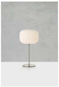 Bílá/ve stříbrné barvě stolní lampa se skleněným stínidlem (výška 50 cm) Sober – Markslöjd