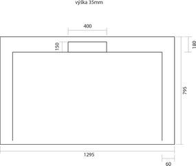 Gelco Irena HI13080 sprchová vanička 130 x 80 x 3,5 cm litý mramor