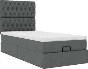 Osmanský rám postele s matrací tmavě šedá 90x190cm textil 3314052