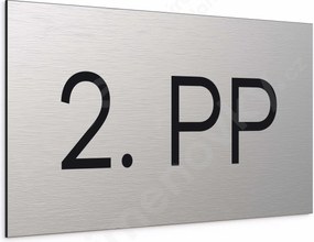 ACCEPT Označení podlaží "2. PP" - stříbrná tabulka - černý popis