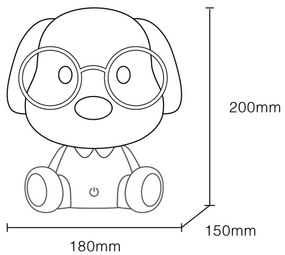Globo 21761P - LED Stm. nab. dětská noční lampička PUPPY 1W/5V 500 mAh růžová