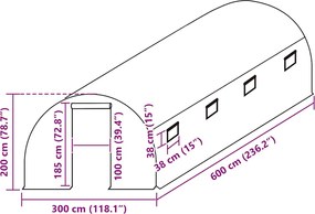 vidaXL Marketos Náhradní plachta na skleník (18 m²) 3 x 6 x 2 m průhledná