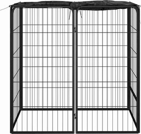Ohrádka pro psy 6 panely černá 50 x 100 cm práškovaná ocel 171792