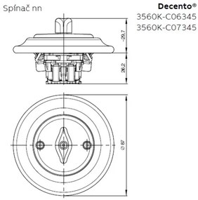 ABB Decento vypínač č.7 otočný černá 3560K-C07345 N porcelán