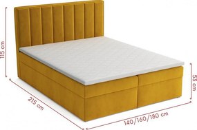 Casarredo - Komfort nábytek Čalouněná postel LUCINI BOX 140x200, s úložným prostorem, výběr látek | potah: bluvel 10