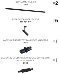 Zuma Line 3026 - Bodové svítidlo v lištovém systému LISA 6xGU10/35W/230V černá
