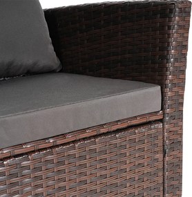 Velaco Ratanový zahradní nábytek Lagos, 4 osoby, hnědý
