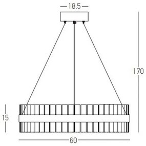 Zambelis 22039 - LED Stmívatelný lustr na lanku LED/56W/230V zlatá