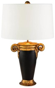 Elstead Keramická stolní lampa GALLIER černo-zlatá/63,5 cm