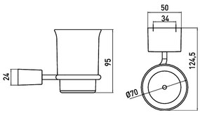 Emco Logo 2- Pohár s držákem, chrom 302000102