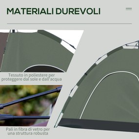 Outsunny Pop-Up Stan pro 4 Osoby, Plážový Stan s Taškou, Háčky na Světlo a Úložnými Kapsami, UV Ochrana, 210x210x135 cm