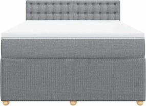 Box spring postel s matrací světle šedá 140 x 200 cm textil 3287493
