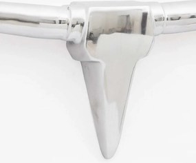 Nástěnná hliníková býčí hlava, dekorace, stříbrná barva 96 cm 242337
