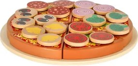 KIK Dřevěná pizza s příslušenstvím / Hra na vaření / 27 dílků / dřevo
