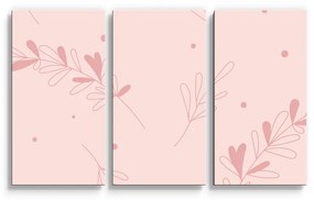 Sablio Obraz - 3-dílný Růžové lístky - 120x80 cm