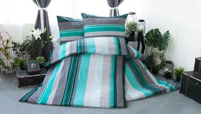 XPOSE ® Bavlněné povlečení na dvě lůžka ZINA - zelená 140x200, 70x90