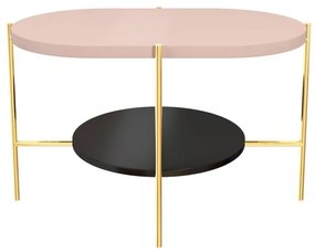 Konferenční stolek GLADYS, růžový / zlatý