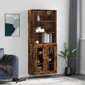 vidaXL Skříň highboard kouřový dub 69,5 x 34 x 180 cm kompozitní dřevo