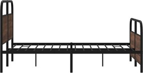 Kovový rám postele bez matrace hnědý dub 137x190 cm 3318660