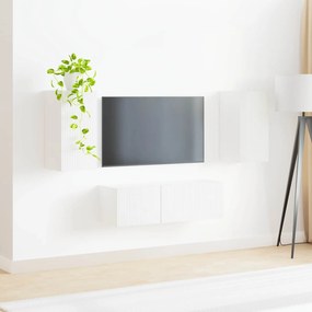 Sada televizního nástěnného kabinetu 4 ks Bílá Kompozitní dřevo 3408907