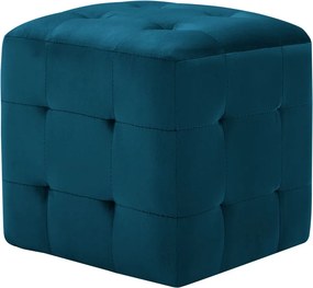 Noční stolky 2 ks modré 30 x 30 x 30 cm sametová látka 249016