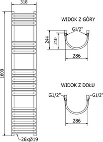 Mexen Eros koupelnový radiátor 1600 x 318 mm, 551 W, bílý - W112-1600-318-00-20