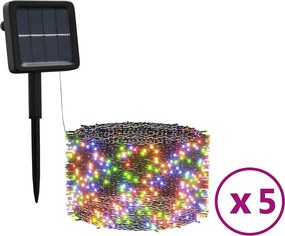 Solární světelné řetězy 5ks 5x200 LED pestrobarevné dovnitř/ven 328954