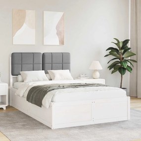 Rám postele s čalouněným čelem s čelo Světle šedá 120 x 190 cm 3405546