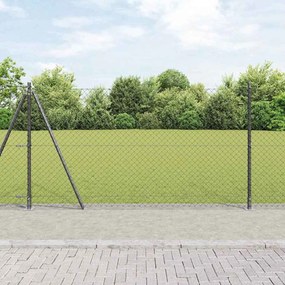 Zábradlí s betonovým základem 10 x 1,2 m Ocel potažená PVC Šedá 3351258