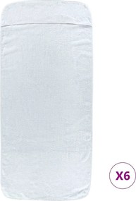 Plážové osušky 6 ks bílé 60 x 135 cm textil 400 GSM 3157051