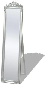 vidaXL Volně stojící zrcadlo barokní styl 160 x 40 cm stříbrné