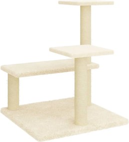 Škrabadlo pro kočky se sisalovými sloupky krémové 61 cm 172085