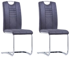 Konzolové jídelní židle 2 ks šedé umělá broušená kůže - Default Title