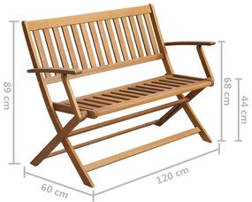 Zahradní lavice s poduškou 120 cm masivní akáciové dřevo,  3064249