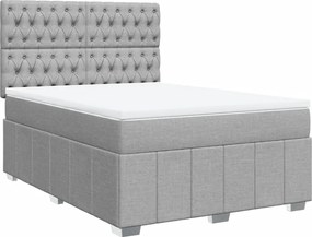 Box spring postel s matrací světle šedá 160 x 200 cm textil 3291726