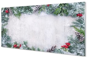 akrylový obraz Sněhové šišky, větvičky 100x50 cm