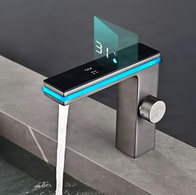 Umyvadlová baterie ELITE EDITION BS1826 s LED ukazatelem teploty ve více barevných provedeních — Gunmetal