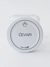 Samolepka na kořenky ČEVAPI průhledná 5 cm základní písmo