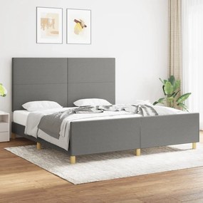 Rám postele bez matrace tmavě šedý 180 x 200 cm textil 3124912