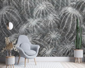 Gario Fototapeta Kaktusy v šedé barvě Materiál: Vliesová, Rozměry: 350 x 245 cm