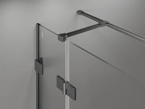 Mexen Lunar T, sklápěcí sprchový kout pravý 135 x 70 cm, 8mm čiré sklo, profil grafit broušený, 834T-135-070-66-00-P