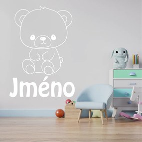 Živá Zeď Samolepka na zeď Medvídek se jménem Barva: černá