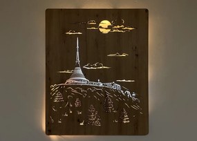 Li-Go "Ještěd" světelný obraz 230V 90x110 cm provedení povrchu: dub světlý