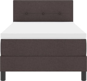 Postel s boxspringem s čelo Tmavě hnědá 100 x 200 cm textil 3338667