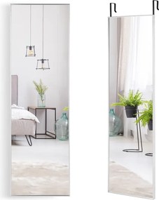 Costway Závěsné zrcadlo celorozměrné zrcadlo s rámem černé – 120 × 37 × 2 cm