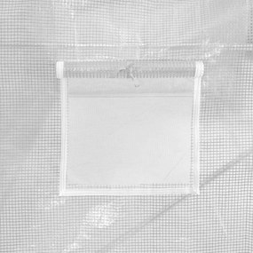 vidaXL Skleník s ocelovým rámem 20 m² 10 x 2 x 2 m [3188031] Barva: Bílá