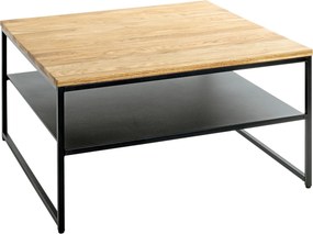 XXXLutz KONFERENČNÍ STOLEK, černá, barvy dubu, dřevo, kov, 70/70/40 cm - Konferenční stolky - 001931103207