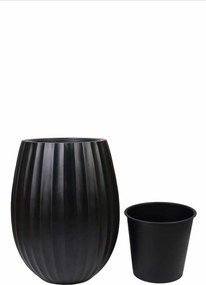 Designový květináč BALAO , sklolaminát, 50x39 cm, černá