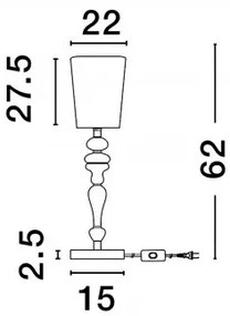 LED šedo-hnědá stolní lampa Damo